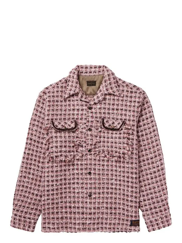Kapital Wool-blend Tweed Overshirt - Pink