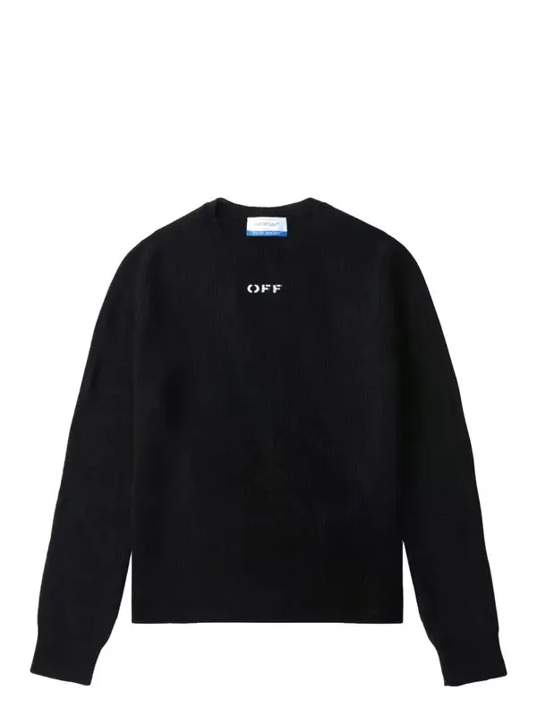 Off-White Virgin Wool Sweater - Black