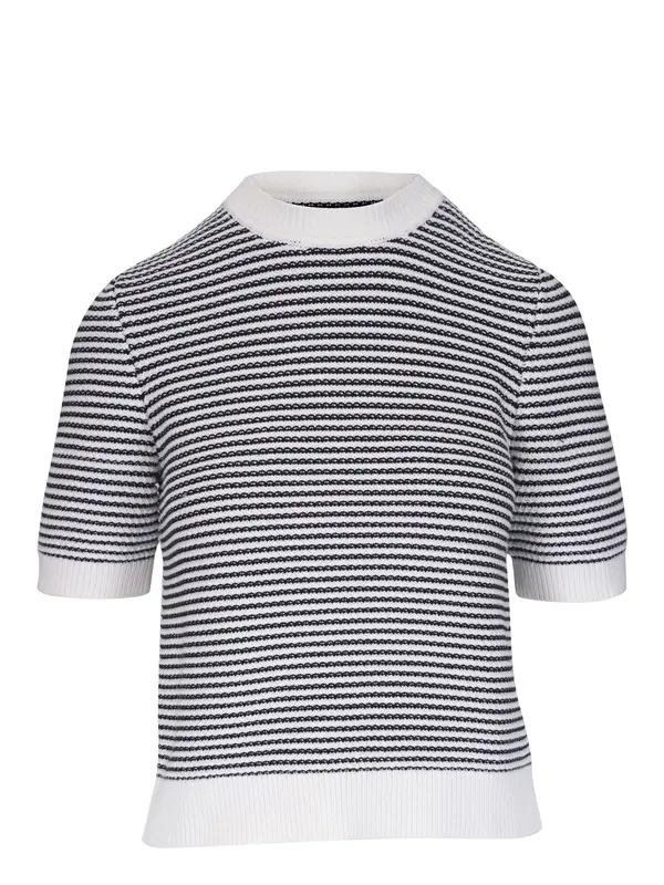 Akris Striped Knit Top - White