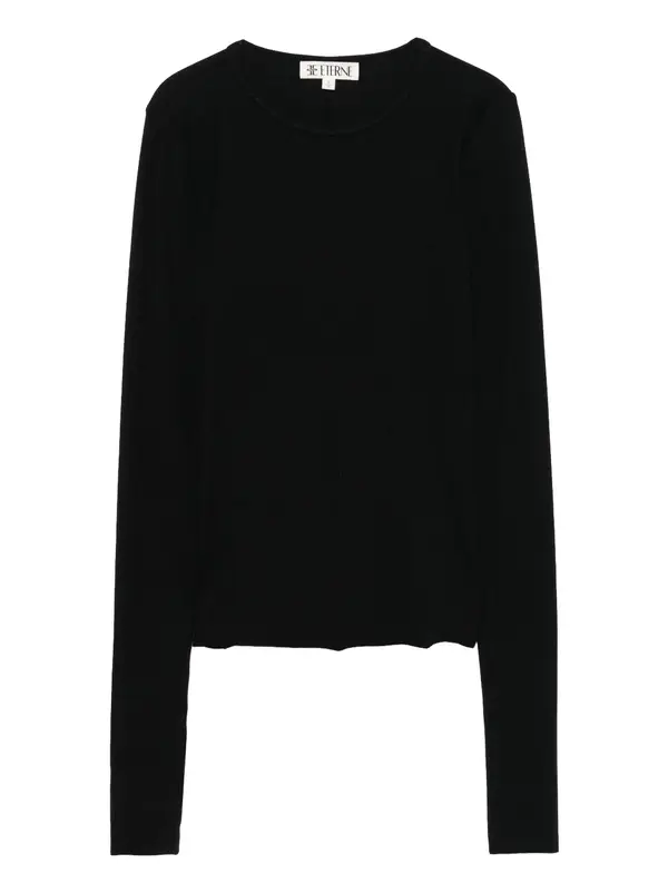 Eterne Long-sleeve Fitted Top - Black