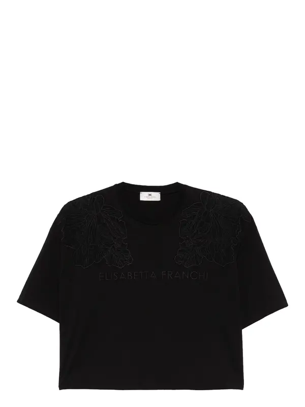 Elisabetta Franchi Embroidered T-shirt - Black