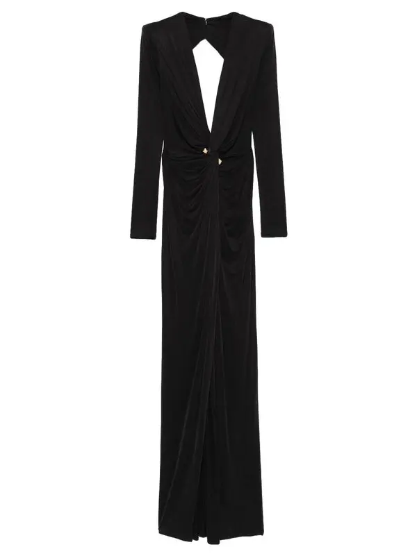 Elisabetta Franchi Piercing-detail Jersey Gown - Black
