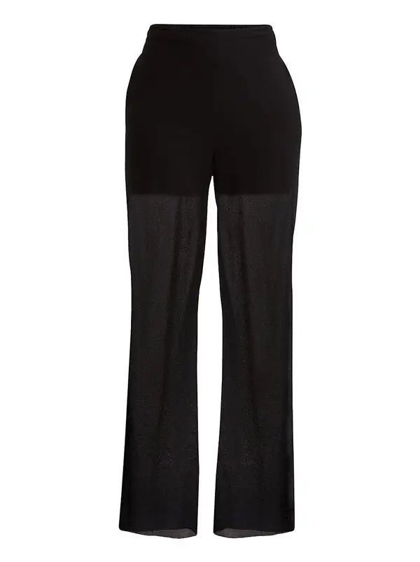 SETCHU Double Sheer Straight Leg Pants - Black