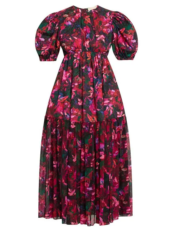 Ulla Johnson Collage Midi Dress - Hibiscus