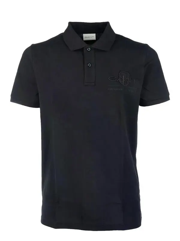 Gant Embroidered Polo Shirt - Black