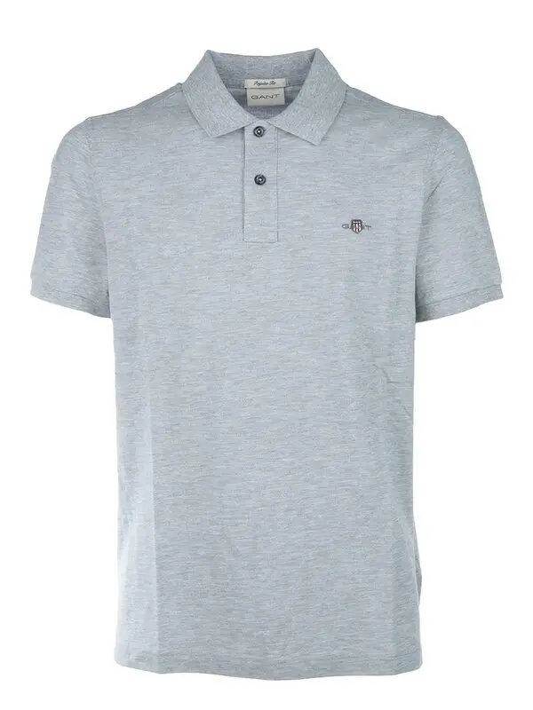Gant Embroidered Polo Shirt - Grey