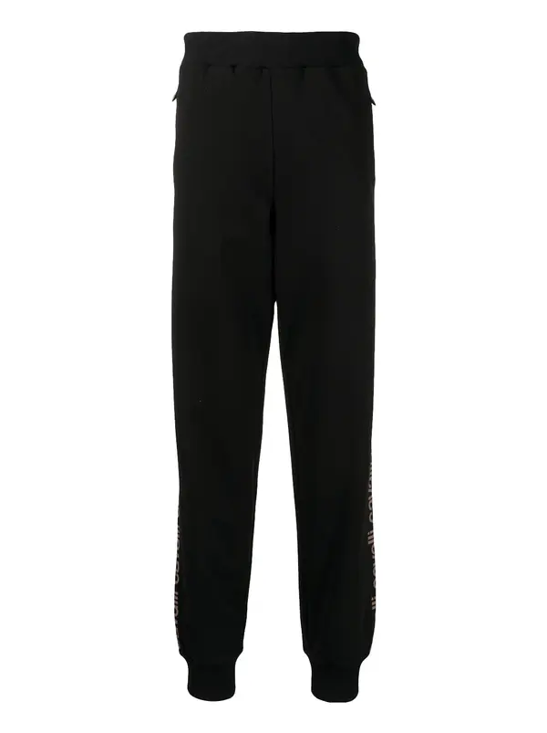 Roberto Cavalli Logo-stripe Track Pants - Black