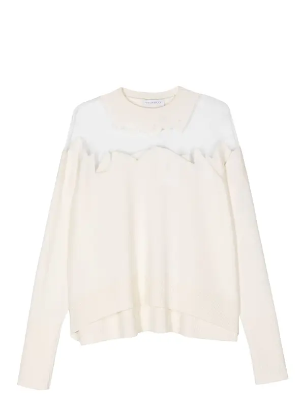 Viktor & Rolf Semi-sheer Panel Sweater - White
