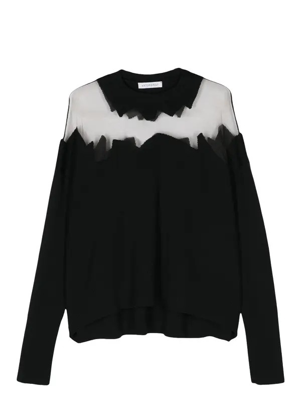 Viktor & Rolf Semi-sheer Panel Sweater - Black
