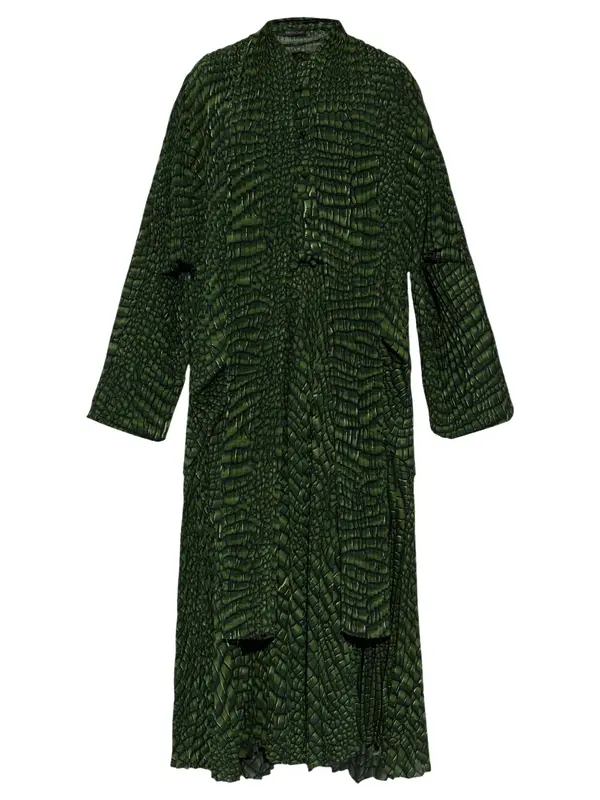 Balenciaga Crocodile-print Dress - Green