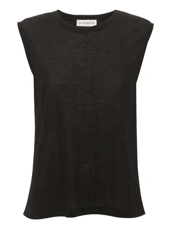 Victoria Beckham Crepe Tank Top - Black