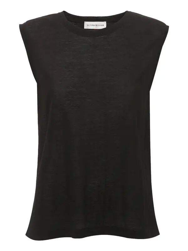 Victoria Beckham Crepe Tank Top - Black