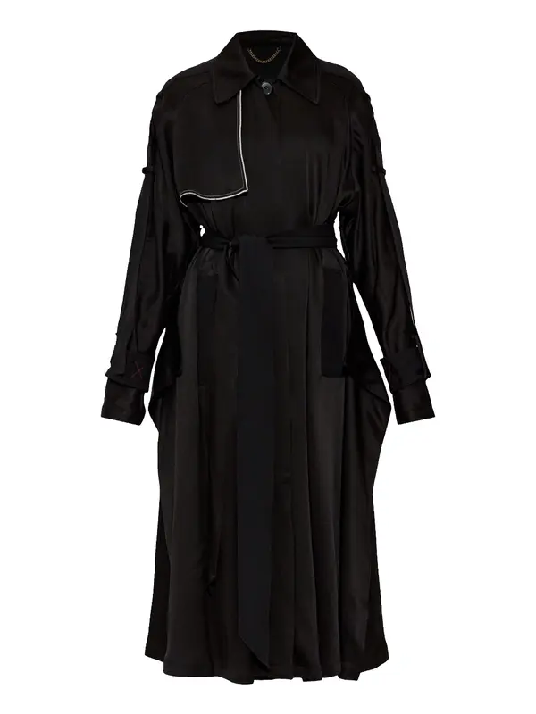 Victoria Beckham Contrast-trim Trench Coat - Black