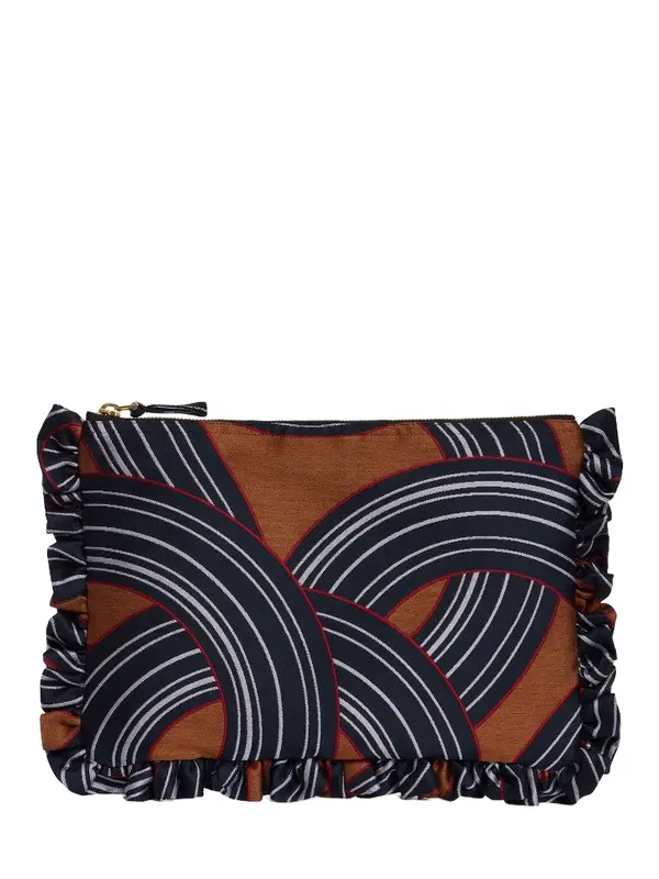 La DoubleJ Jacquard Clutch - Brown