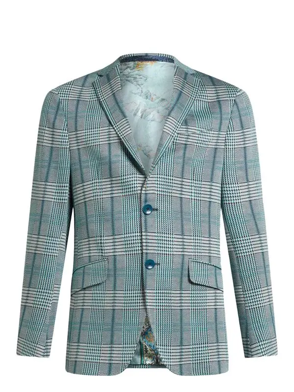 Etro Glen Plaid Jersey Blazer - Blue