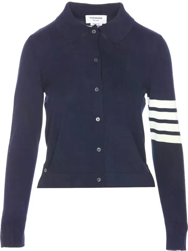 Thom Browne 4-bar Striped Polo Shirt - 415 Navy