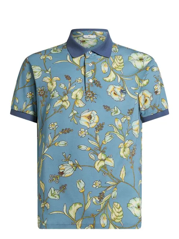 Etro Floral Polo Shirt - Blue