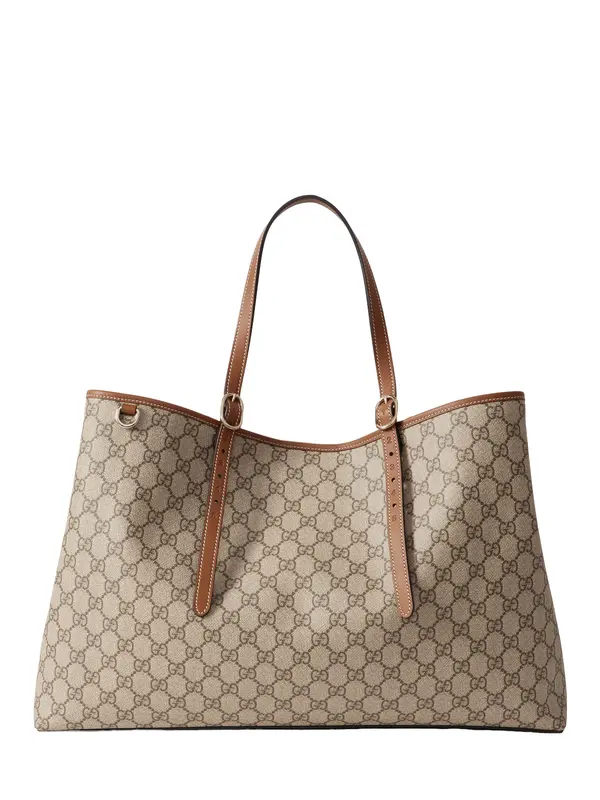 Gucci Gg Emblem Printed Tote - Neutrals