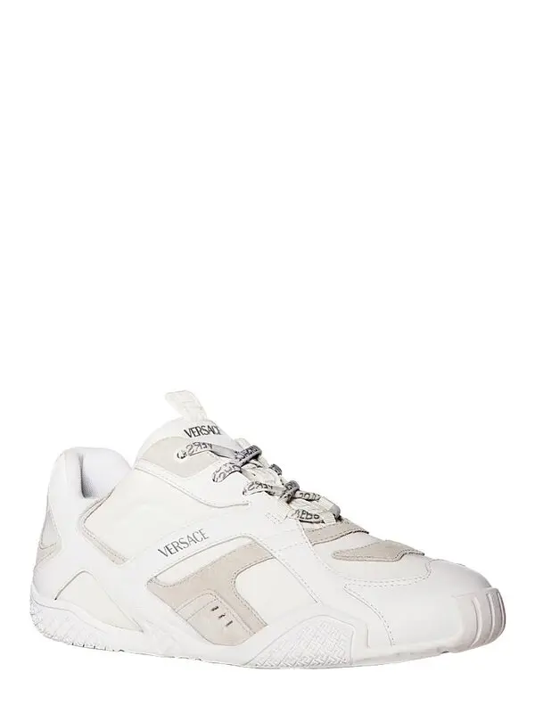 Versace Lace Up Sneakers - White/cognac
