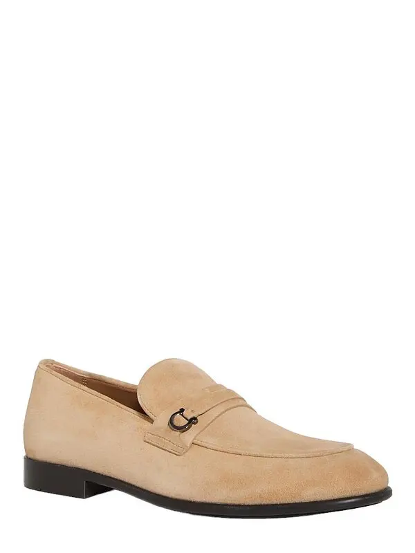 FERRAGAMO Desio Suede Loafers - Dune