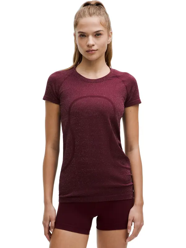 Lululemon Swiftly Tech Short-sleeve Shirt 2.0 Hip Length - Parallel Texture Garnet/berry Red