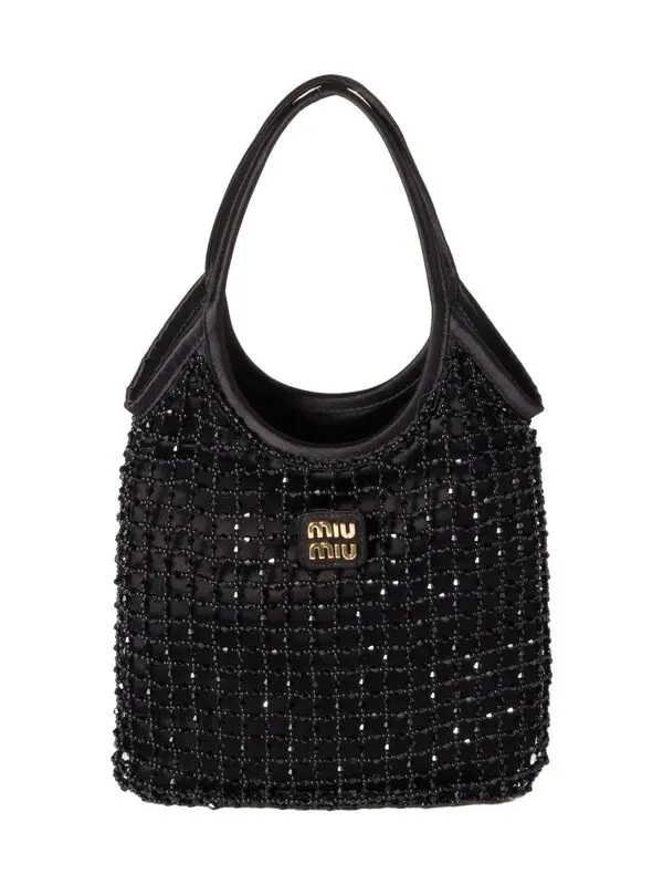 Miu Miu Ivy Beaded Duchesse Bag - Black