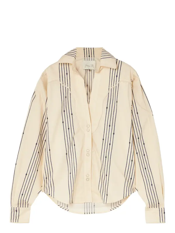 Johanna Ortiz Cabos Sueltos Printed Cotton-poplin Shirt - Cream