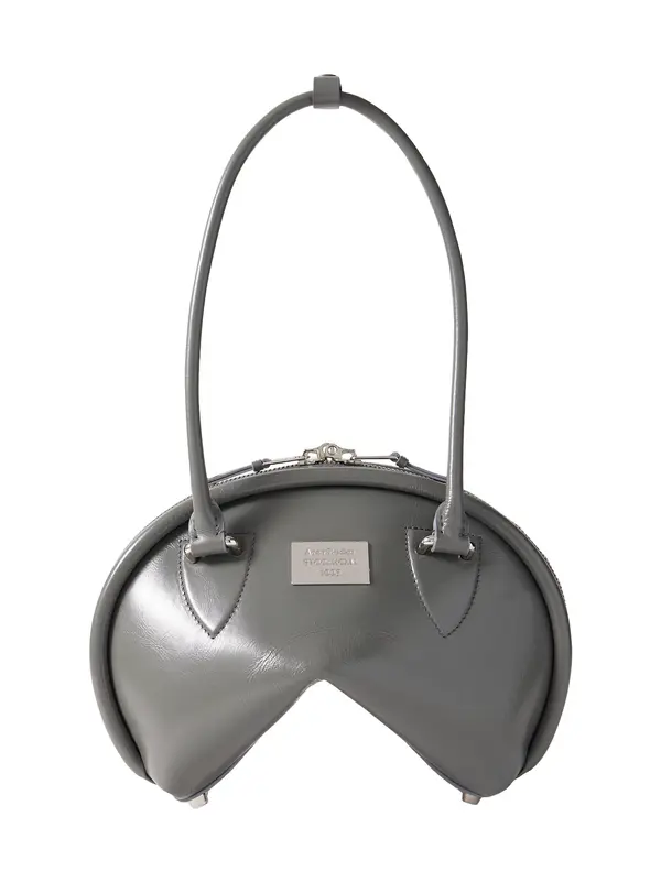 Acne Studios Bowlina Leather Shoulder Bag - Gray