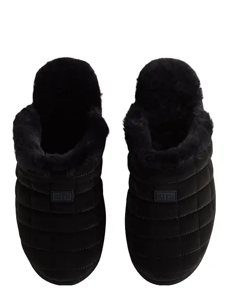 Kith Kithmas Puffed Logo Slippers - Black