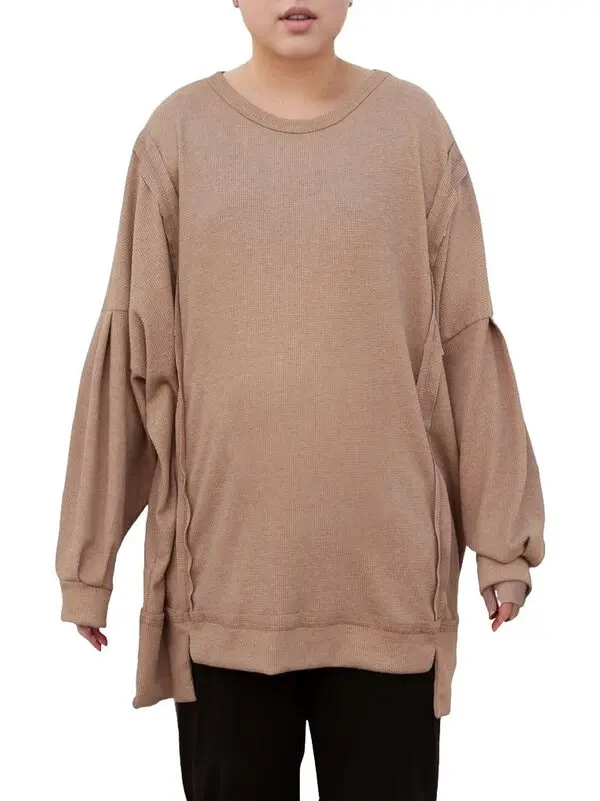 STANDARDS & PRACTICES Full Sleeve Relaxed Top - Camel