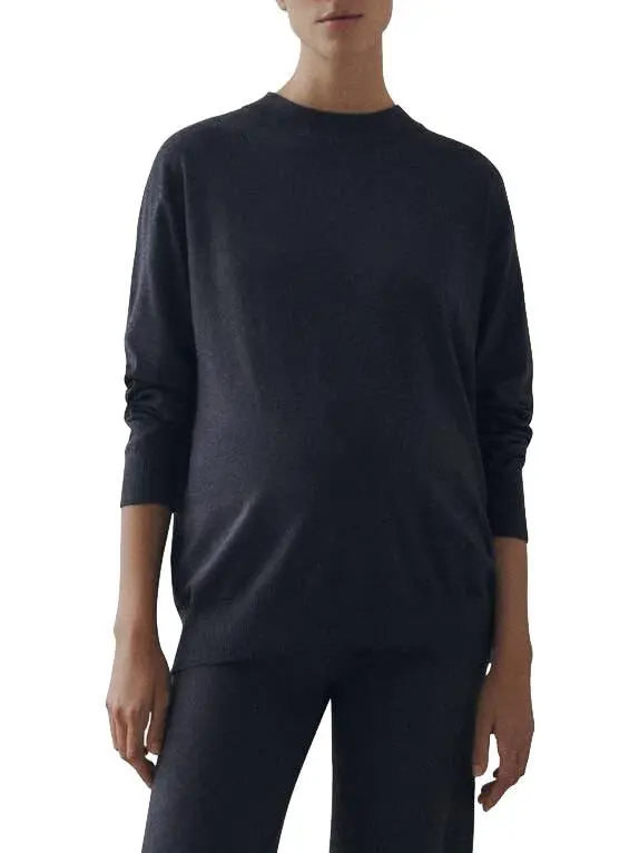 Mango Crewneck Maternity Sweater - Charcoal