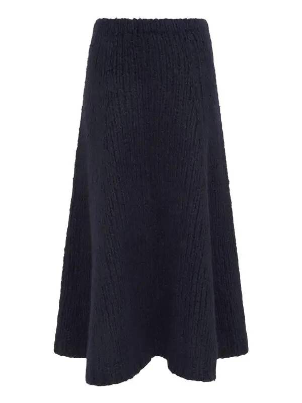 Gabriela Hearst Peres Knit Midi Skirt In Welfat Cashmere - Dip Dye Sky Blue