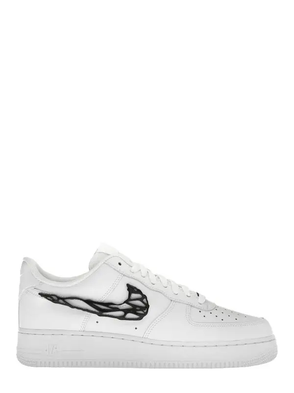 Nike Air Force 1 Low Liquid Metal Swoosh Sneakers - White/black