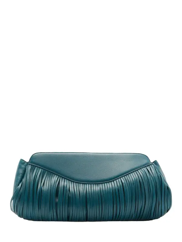 Mango Leather Clutch - Prussian Blue