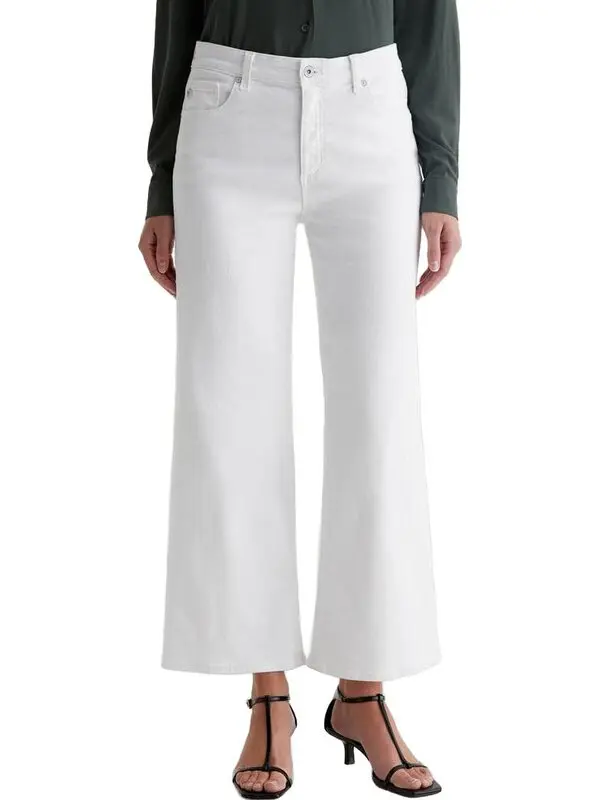 Ag Saige Mid-rise Wide-leg Jeans - Gallery White