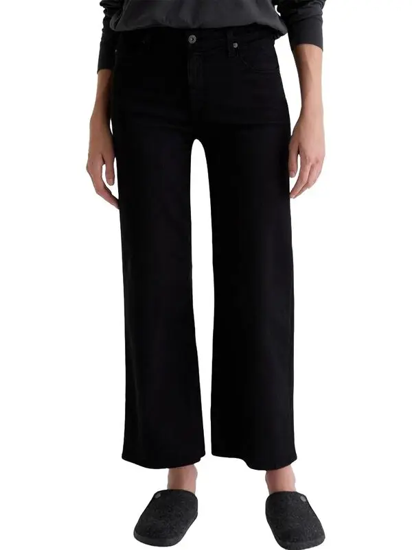 Ag Saige Mid-rise Wide-leg Jeans - Super Black