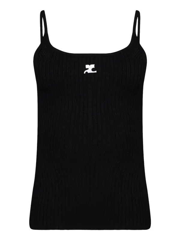 COURREGES Reedition Knit Tank Top - Black