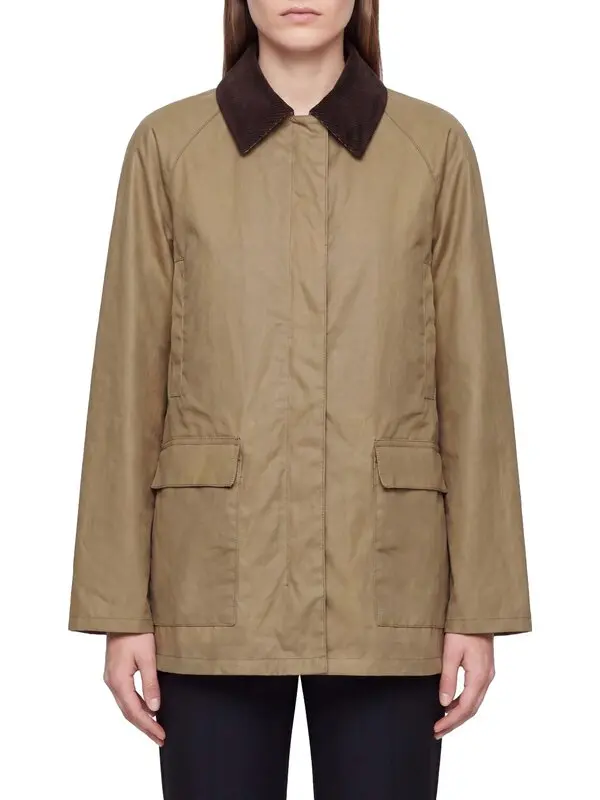 TOTEME Organic Cotton Short Jacket With Velvet Collar - Beige