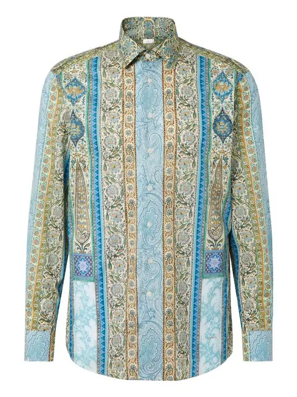 Etro Roma Printed Cotton Shirt - Blue