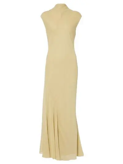 Tove Erin Silk Chiffon Maxi Dress - Beige