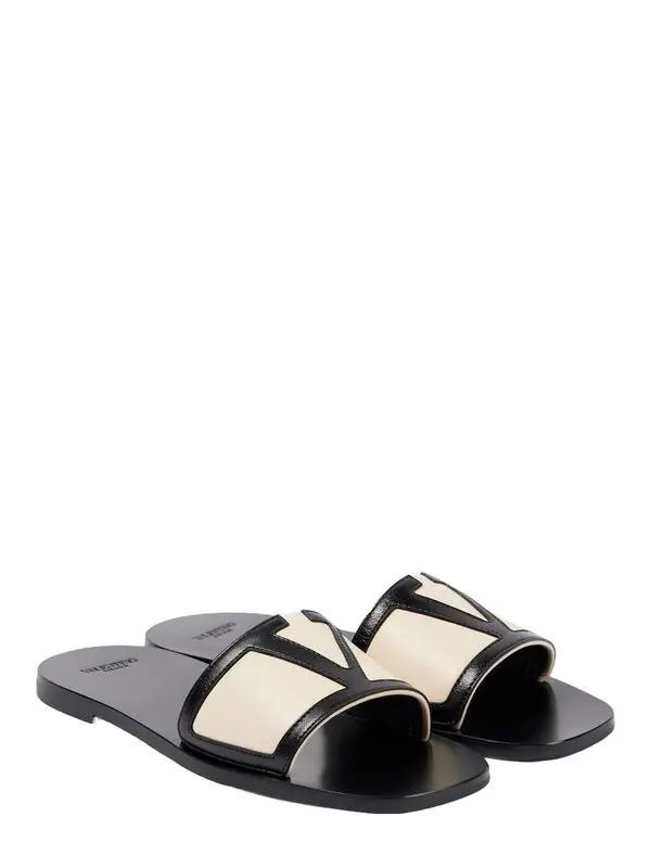 Valentino Garavani Viva Superstar Leather Slides - Black