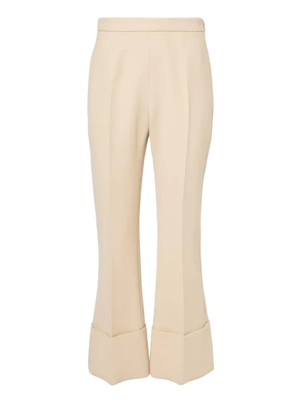 Valentino Garavani Virgin Wool Crêpe Flared Pants - Yellow