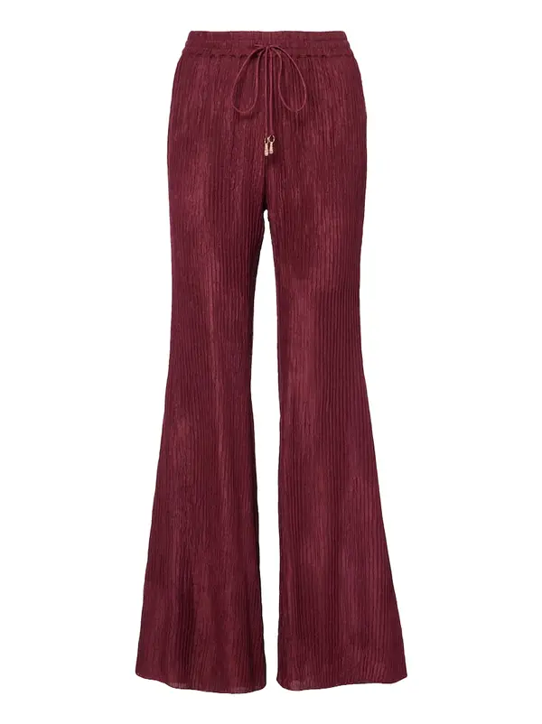 Gabriela Hearst Claude Silk Flared Pants - Burgundy