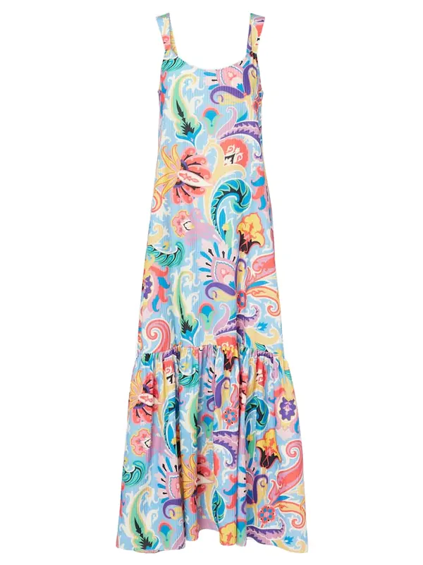 Etro Printed Cotton And Silk Maxi Dress - Multicoloured