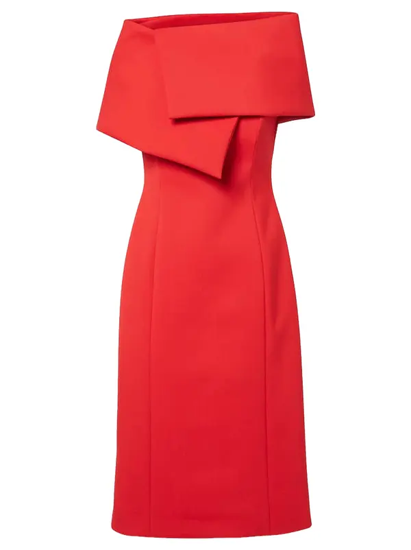 Oscar De La Renta Draped Cocktail Dress - Red