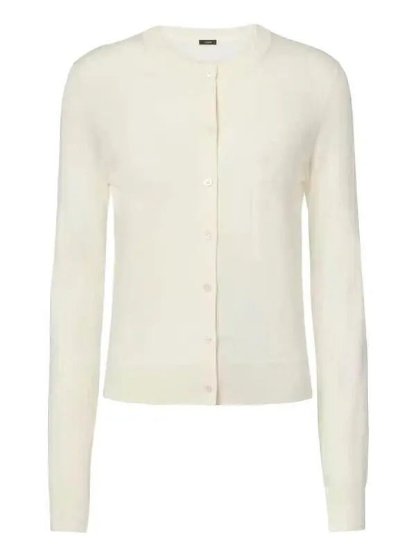 JOSEPH Cotton, Cashmere, And Silk Cardigan - White