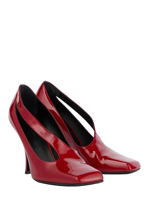 Khaite Eva 100 Cutout Patent Leather Pumps - Red