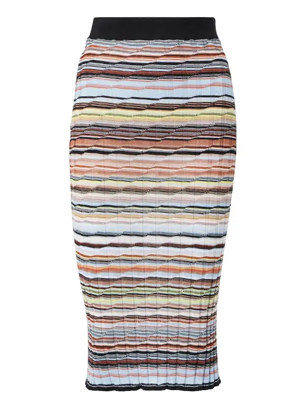 Missoni Striped Cotton-blend Midi Skirt - Multicoloured
