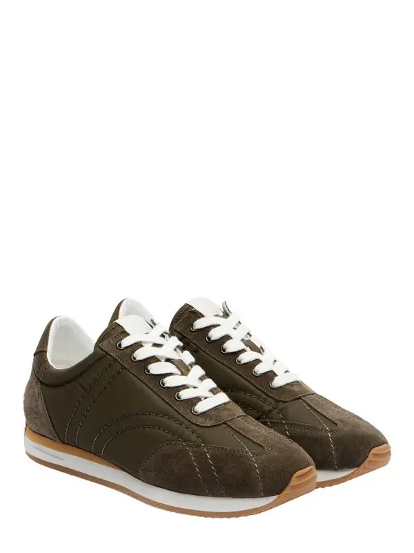 TOTEME Sport Suede-trimmed Sneakers - Green