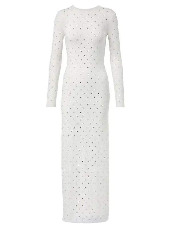 Rabanne Bridal Crystal-embellished Maxi Dress - White